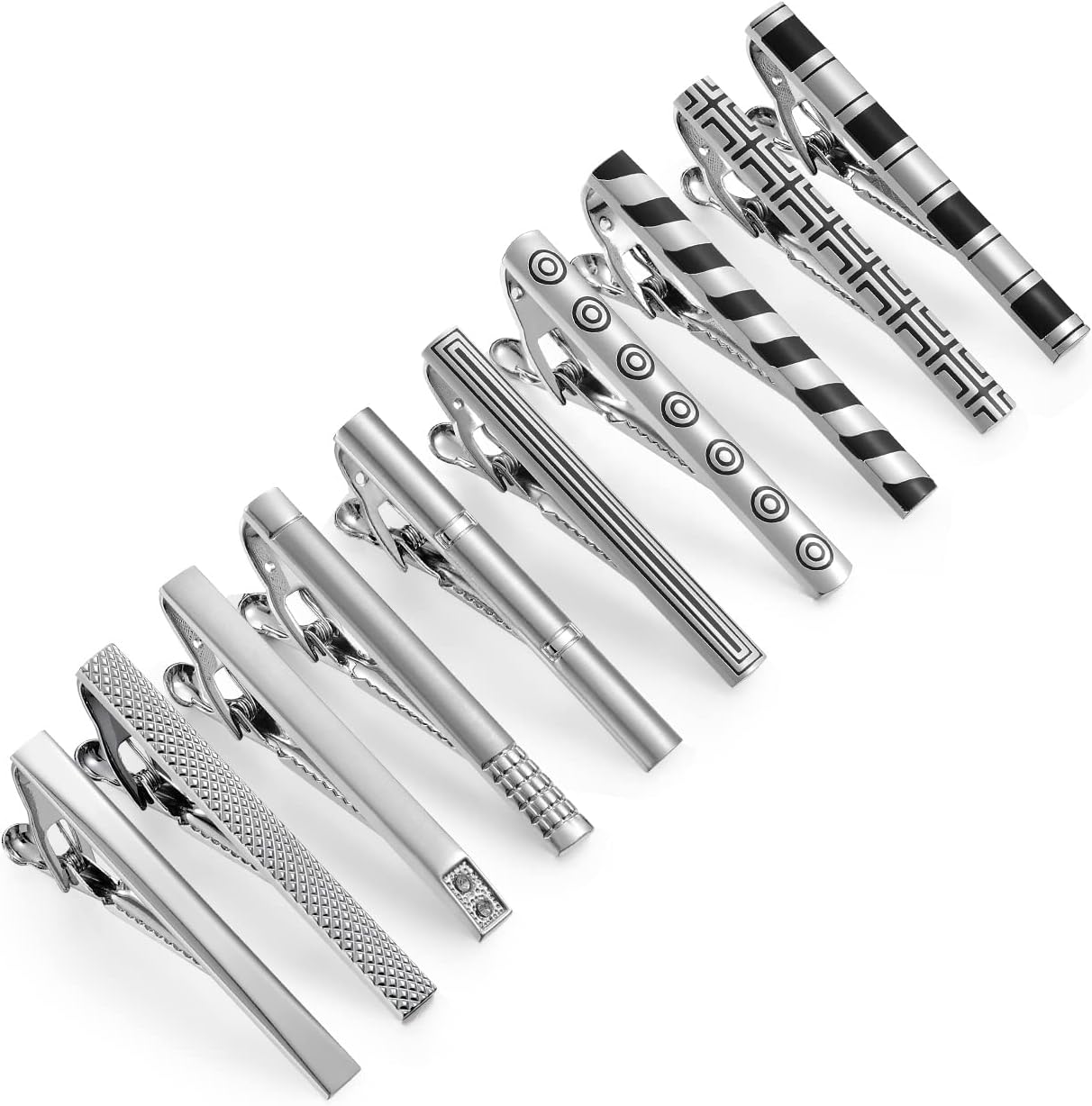 Amazon.com: UJOY Classic Tie Clip Set 10 Pcs 2.36 Inch Tie Pins Silver ...