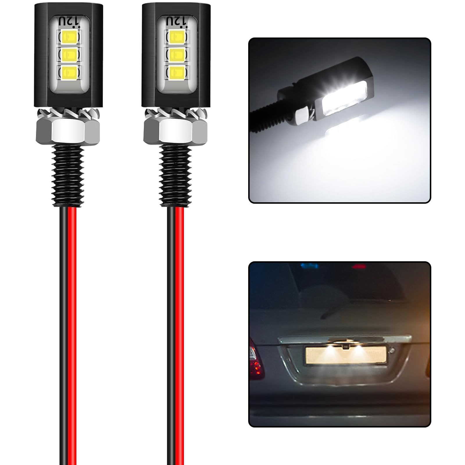 Led License Plate Light 12V License Plate Lights 6mm Screw Bolt LED ...