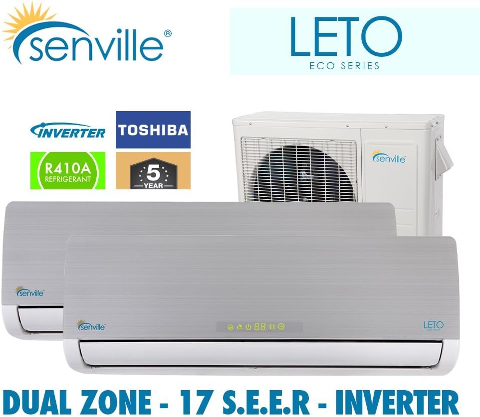 Amazon.com: Senville 18000 BTU Dual Zone Ductless Air Conditioner and ...