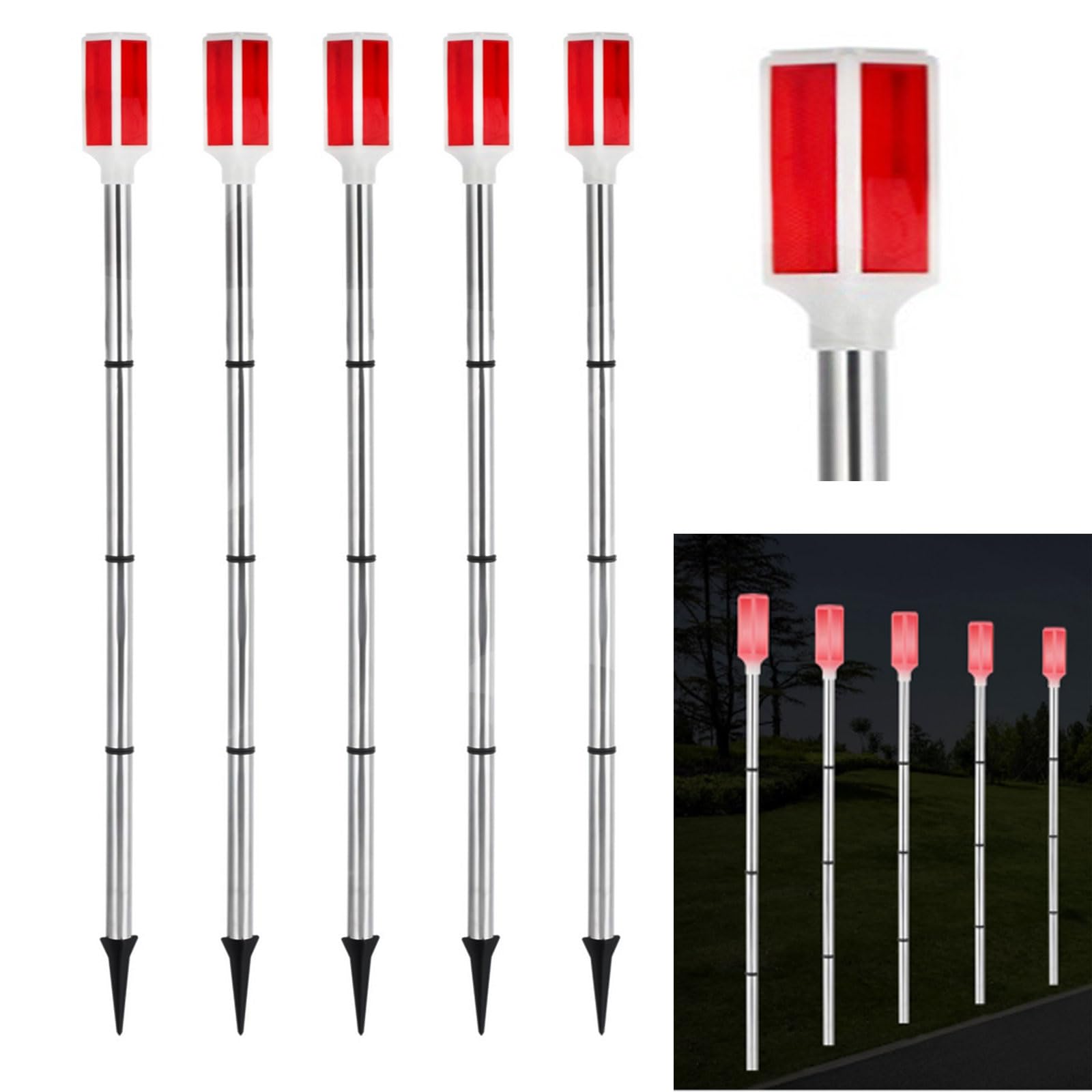 Amazon.com: yeesport 5 PCS Solar Driveway Markers, 37'' Solar Powered ...