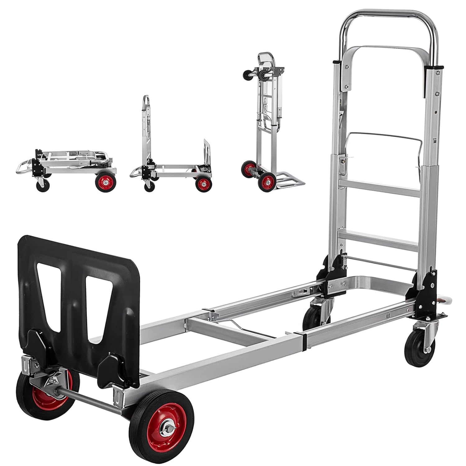 TOPDEEP Heavy Duty Aluminum Hand Truck, 2 in 1 Folding Hand Truck 330 ...