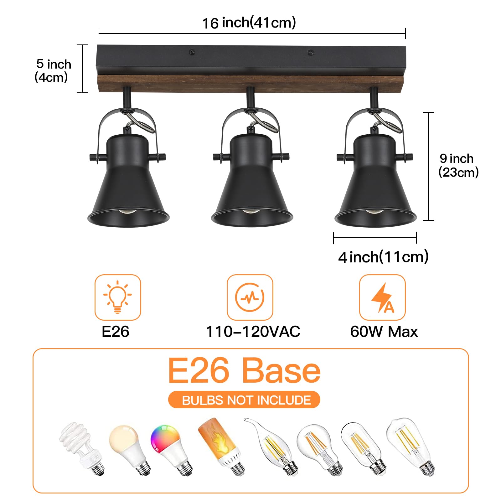 Snapklik.com : 3-Light Kitchen Light Fixtures Ceiling/Wall Mount ...