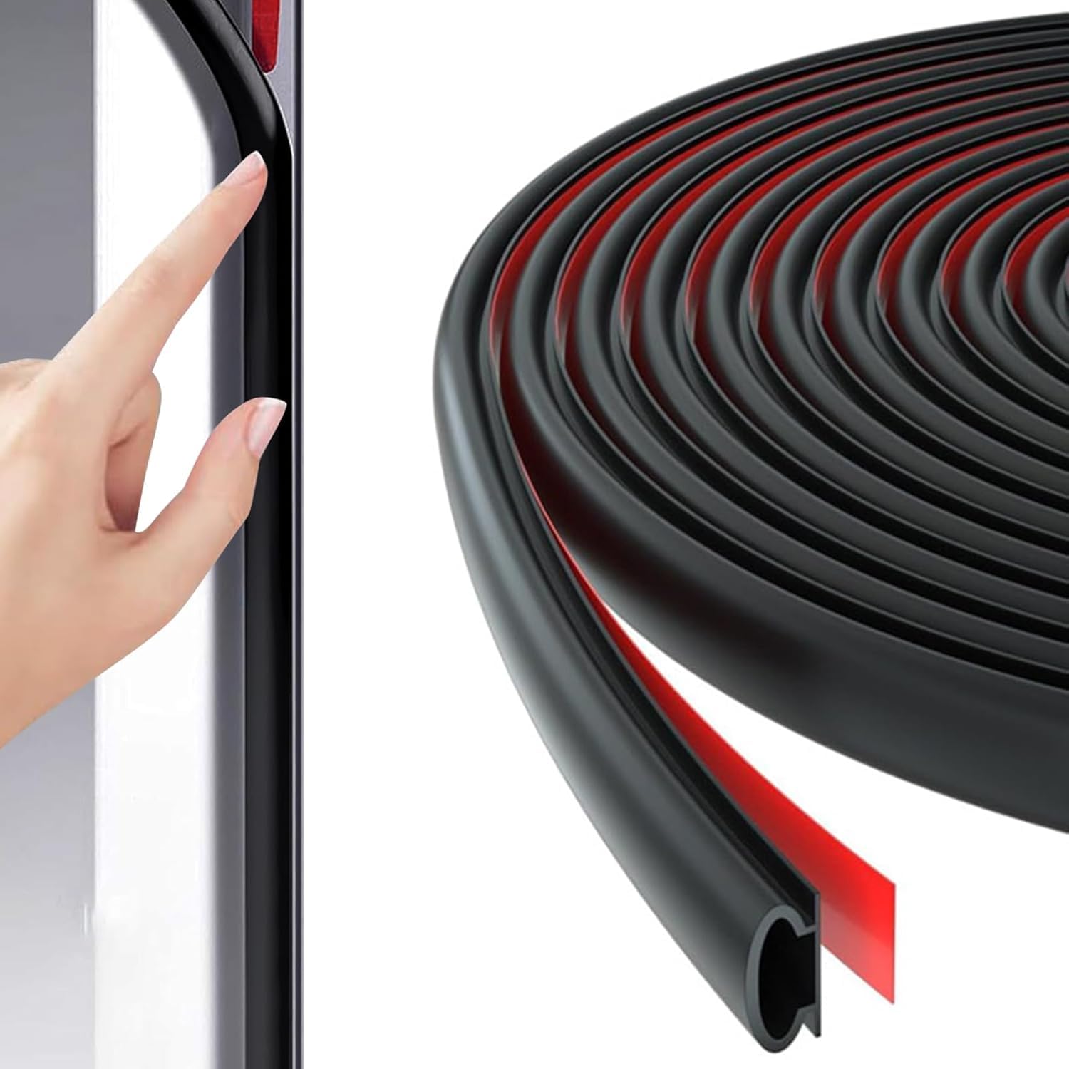 19.7 Feet Door Weather Stripping Door Seal Strip, Self-Adhesive Rubber ...