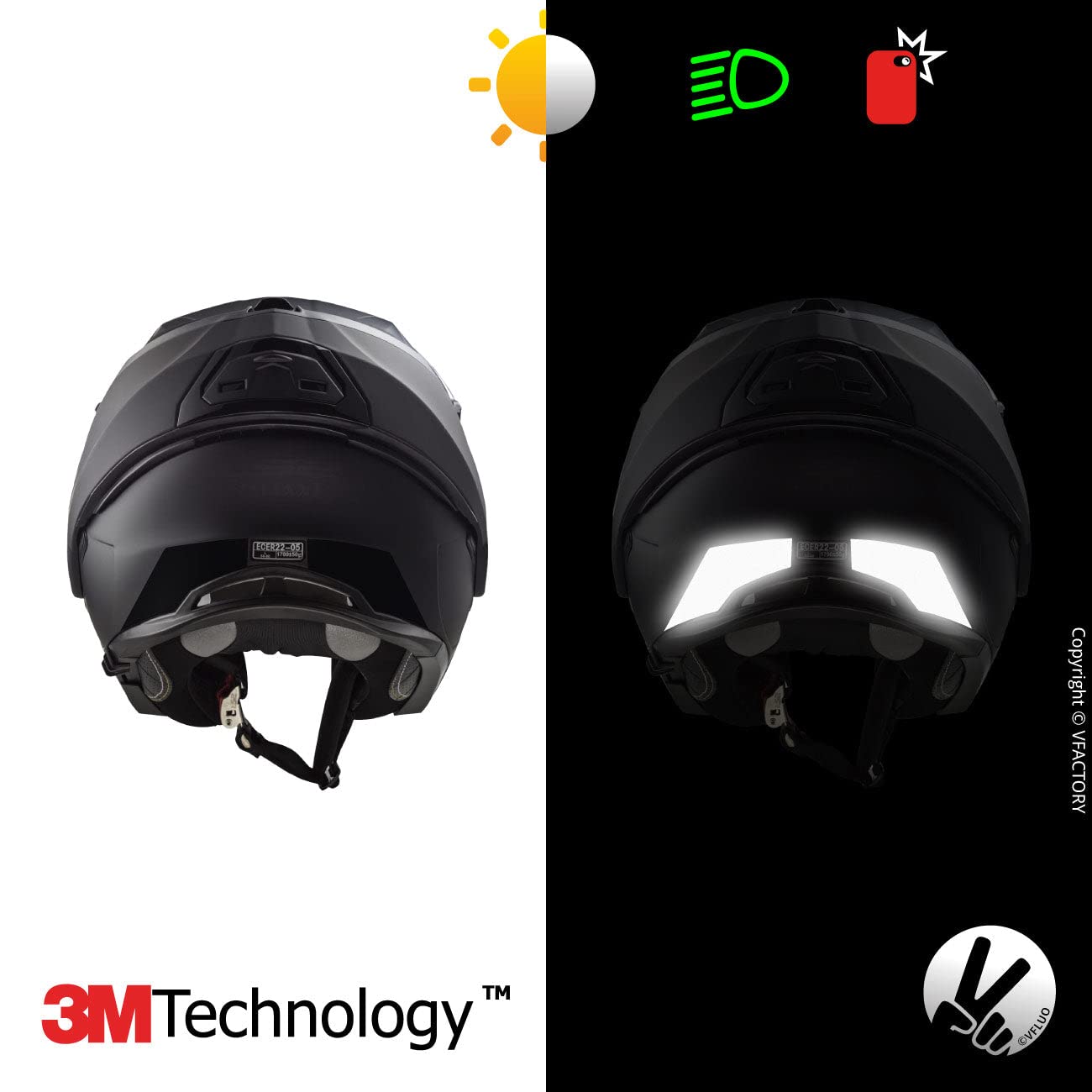 Snapklik.com : Kit Of Reflective Stickers - LS2 Valiant Motorcycle ...