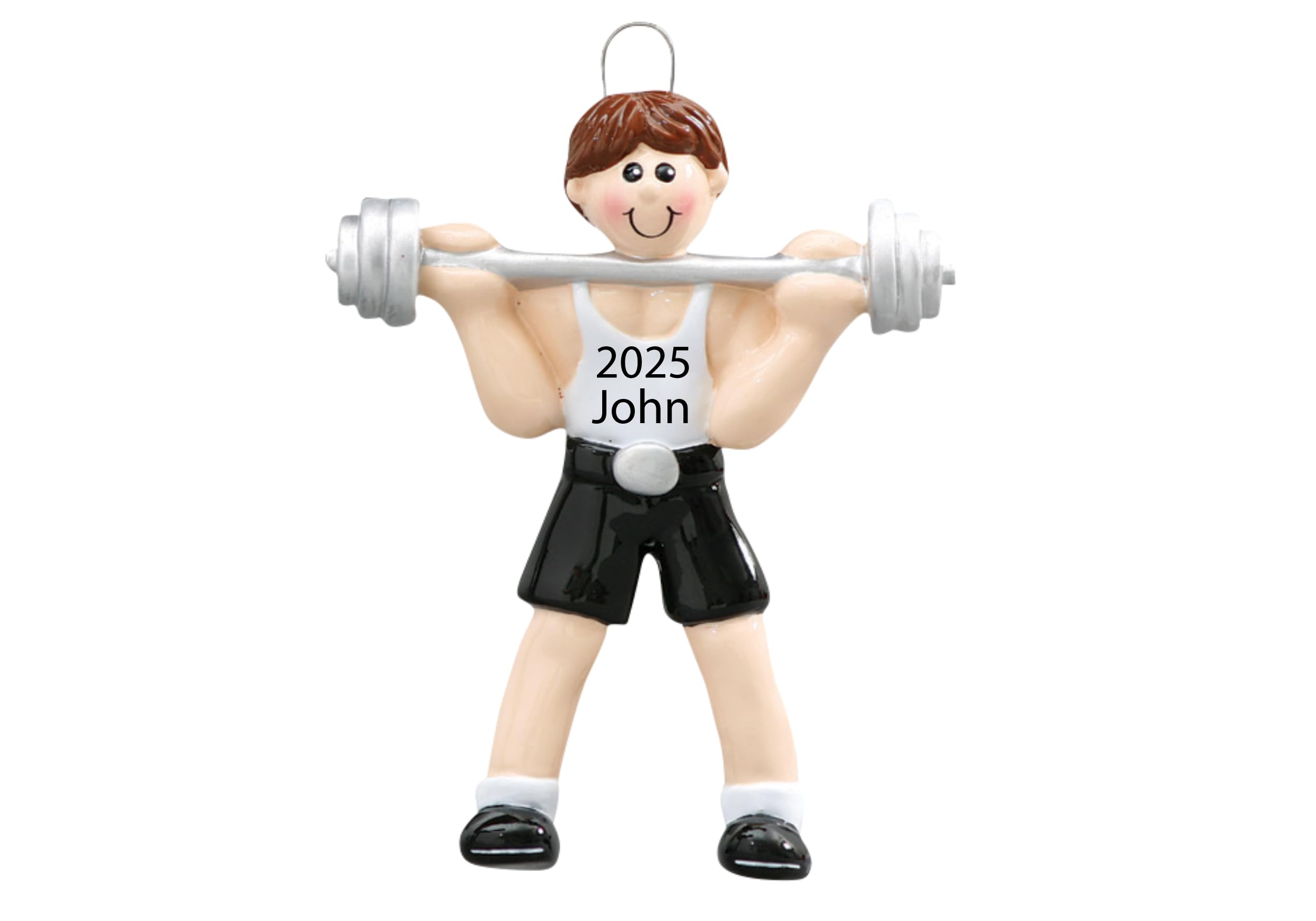 Amazon.com: Weight Lifting Ornament Personalized Fitness Christmas ...