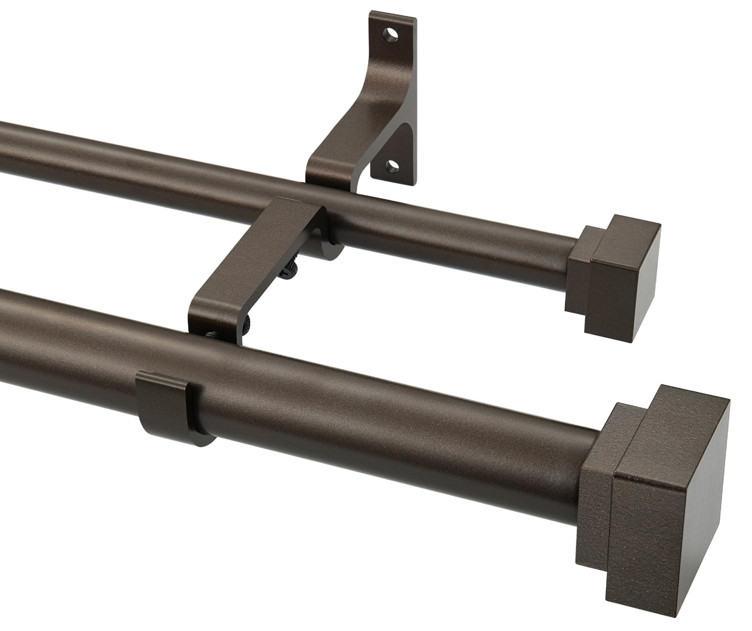 Snapklik.com : 1 Inch Modern Double Window Curtain Rods,36-72 Inch ...