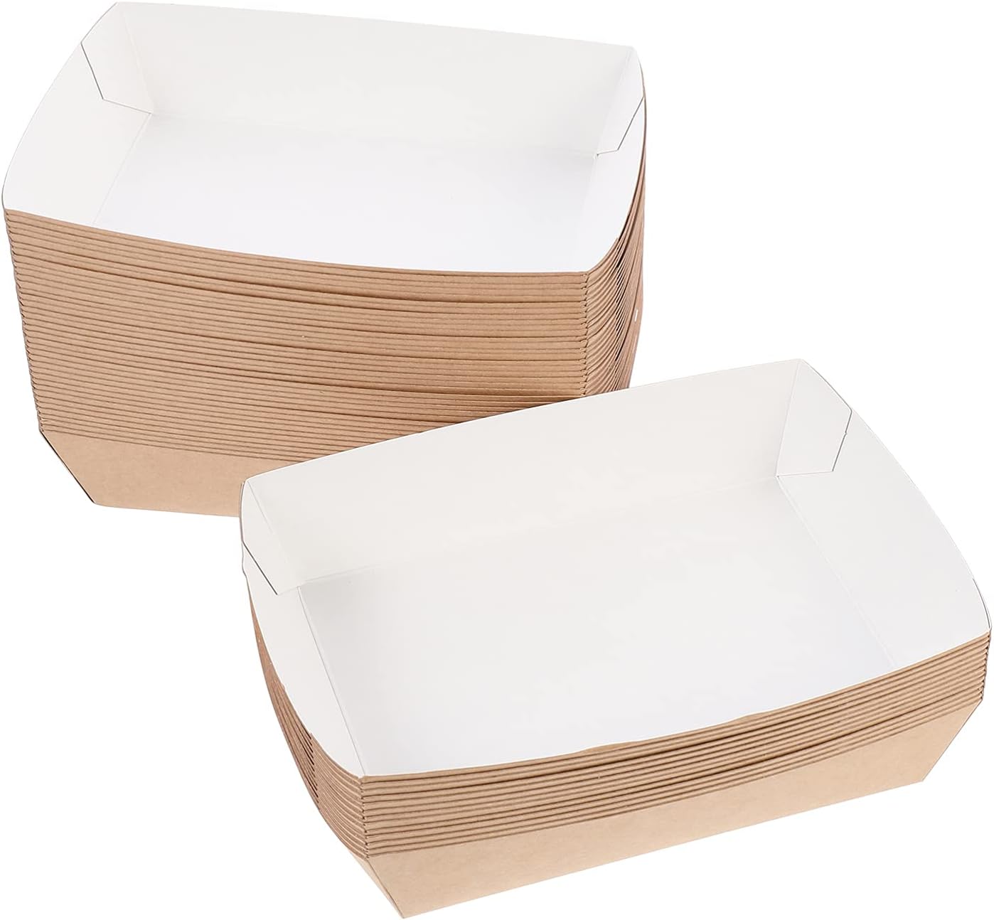 Amazon.com: Zerodeko 50pcs Disposable Paper Food Trays Heavy-duty Kraft ...