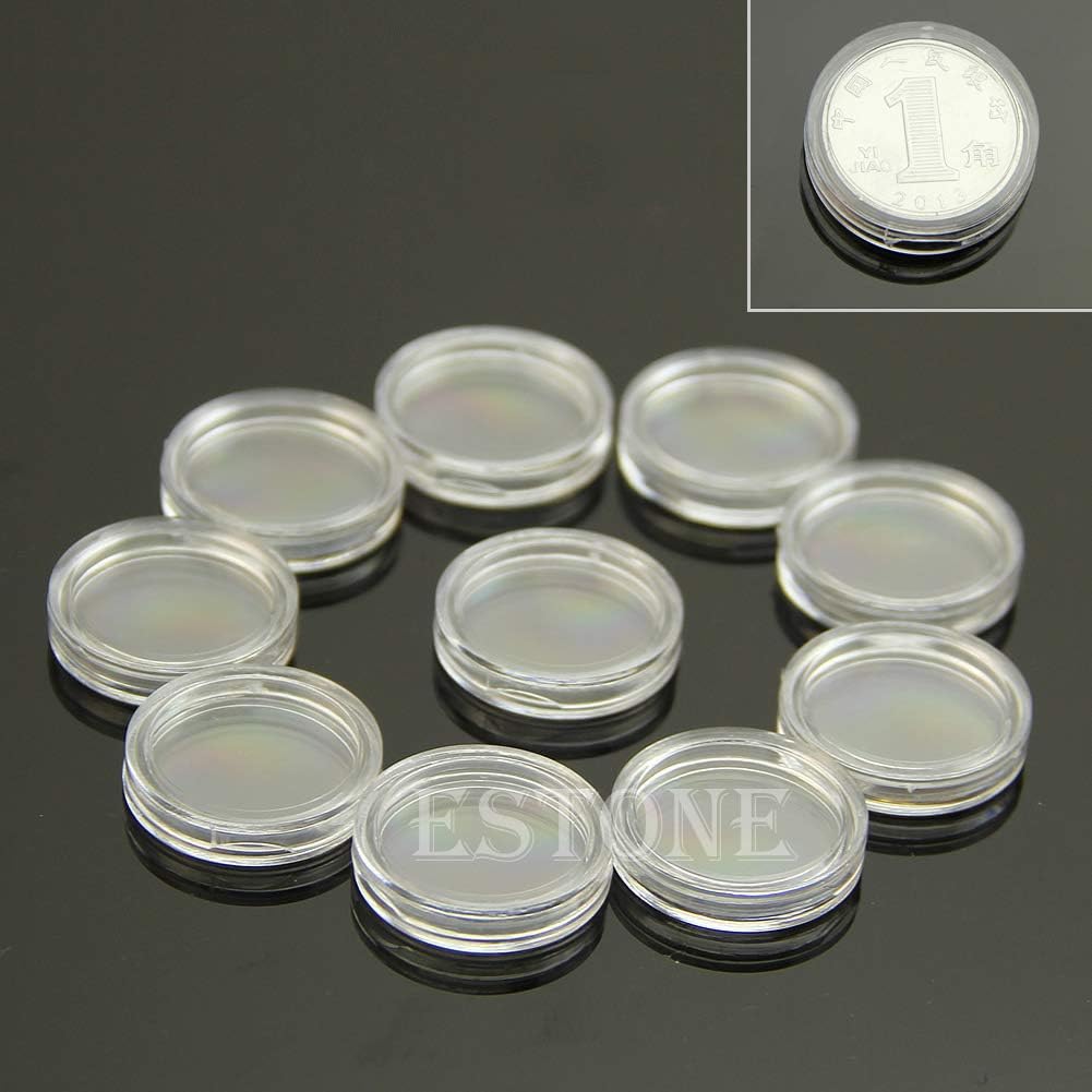 Amazon.com - KOVIPGU 10 PCS Applied Clear Round Cases Coin Storage ...