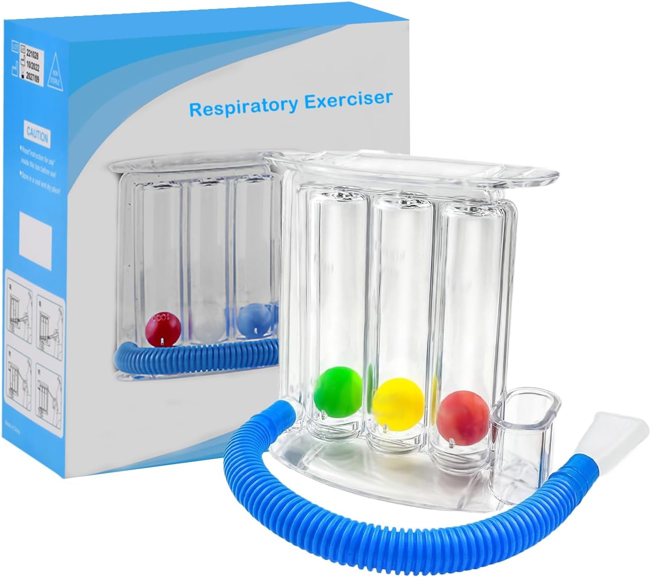 Deep Breathing Lung Exerciser, 3 Ball Incentive Spirometer, Washable ...