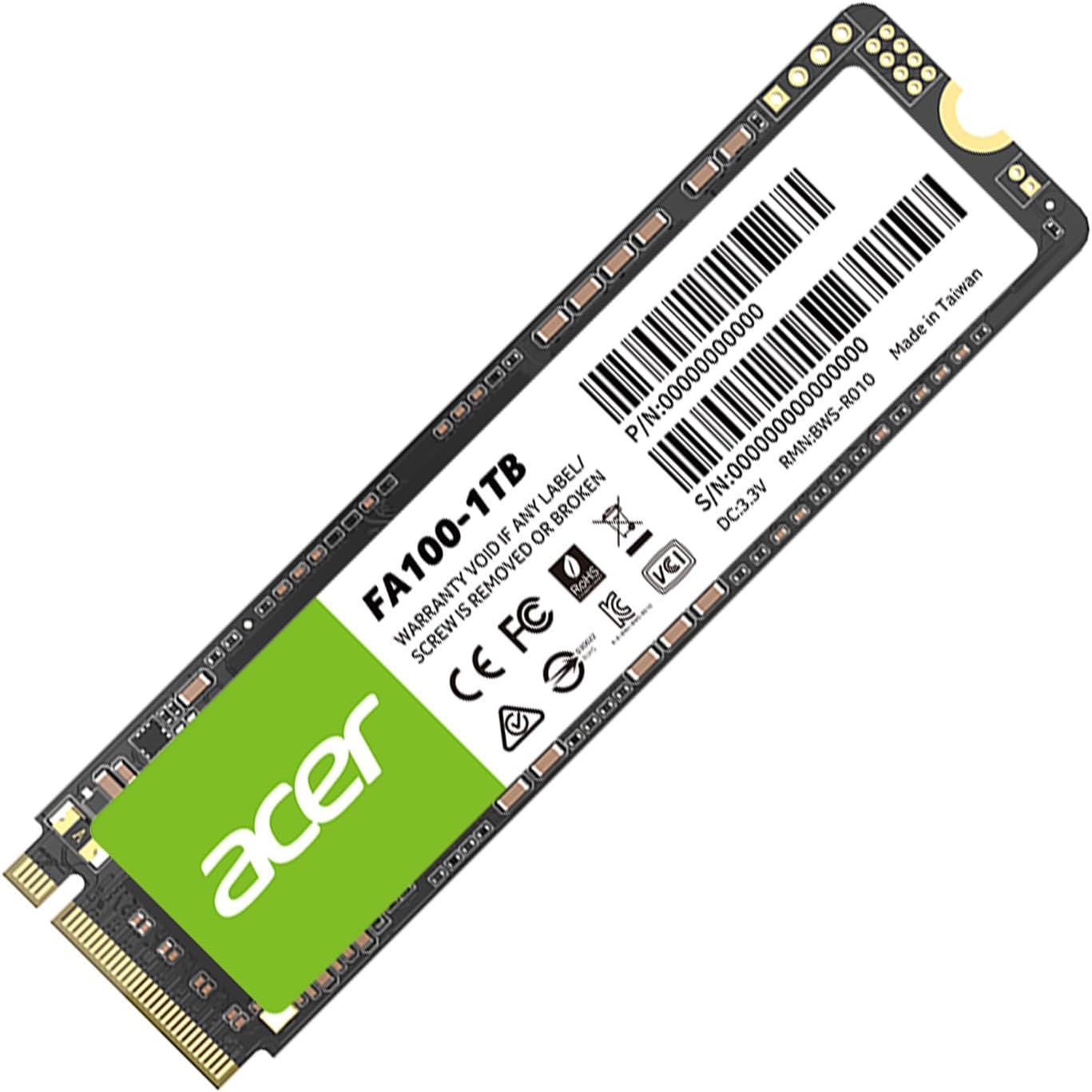 Acer Predator GM7 1TB SSD: M.2 2280 PCIe Gen 4 x4 NVMe 2.0, Read Speed Up to 7400 MB/s, Internal ...