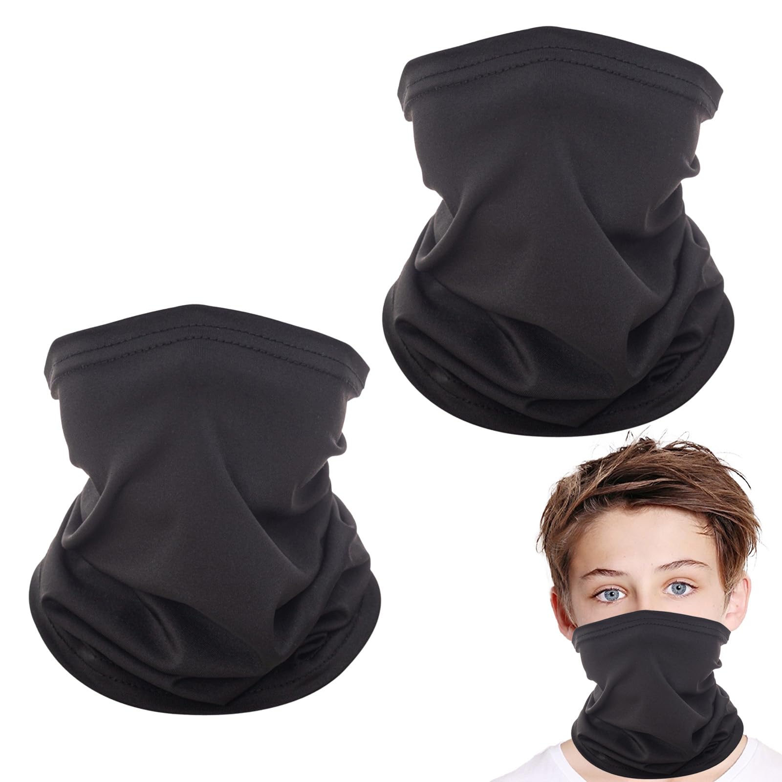 ARROMI 2 PCS Kids Neck Warmer, Kids Scarf, Ski Mask, Headwear Elastic ...