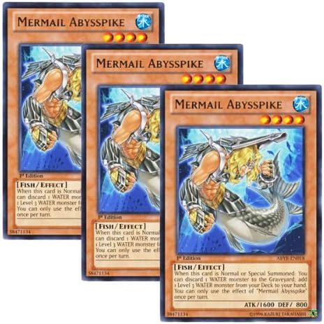 Amazon.co.jp: ★ 3枚セット ★遊戯王 英語版 ABYR-EN018 Mermail Abysspike 水精鱗－アビスパイク ...