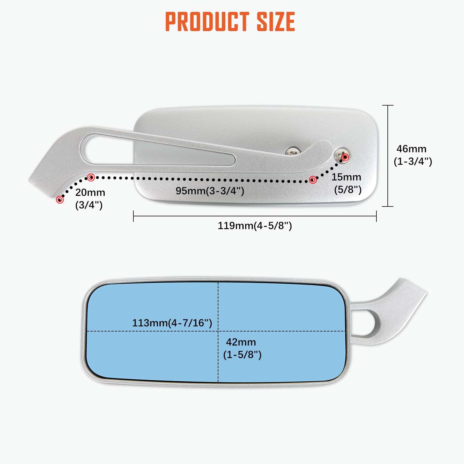 Snapklik.com : Devilmotor Black Rectangle Motorcycle Bobber Mirrors For ...