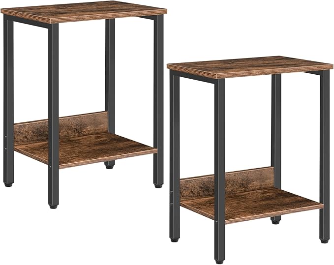Amazon.com: MAHANCRIS End Tables Set of 2, Side Tables with Storage ...