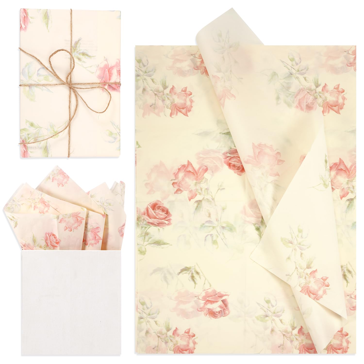 Amazon.com: 30pcs Rose Tissue Paper, 14x20 Inch Packaging Tissue Paper ...