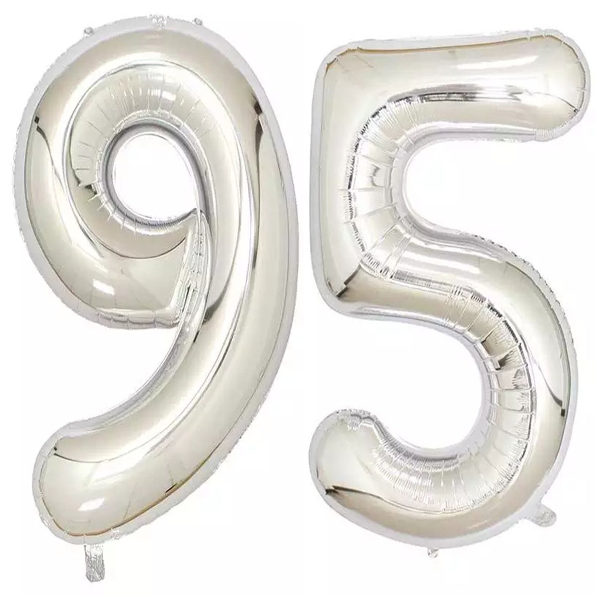 Amazon.com: 40inch Silver Foil 95 Helium Jumbo Digital Number Balloons ...