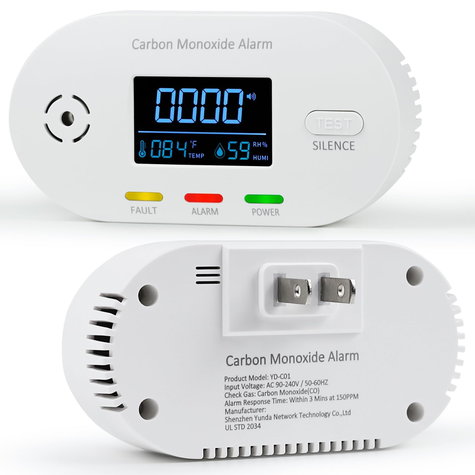BTYEEUYI Carbon Monoxide Detectors,Plug in Carbon Monoxide Detector ...