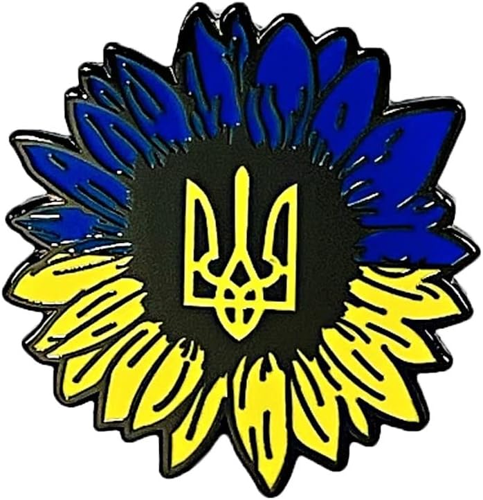 Amazon.com: Ukraine Flag Brooch Ukrainian Sunflower Enamel Pin Lapel ...