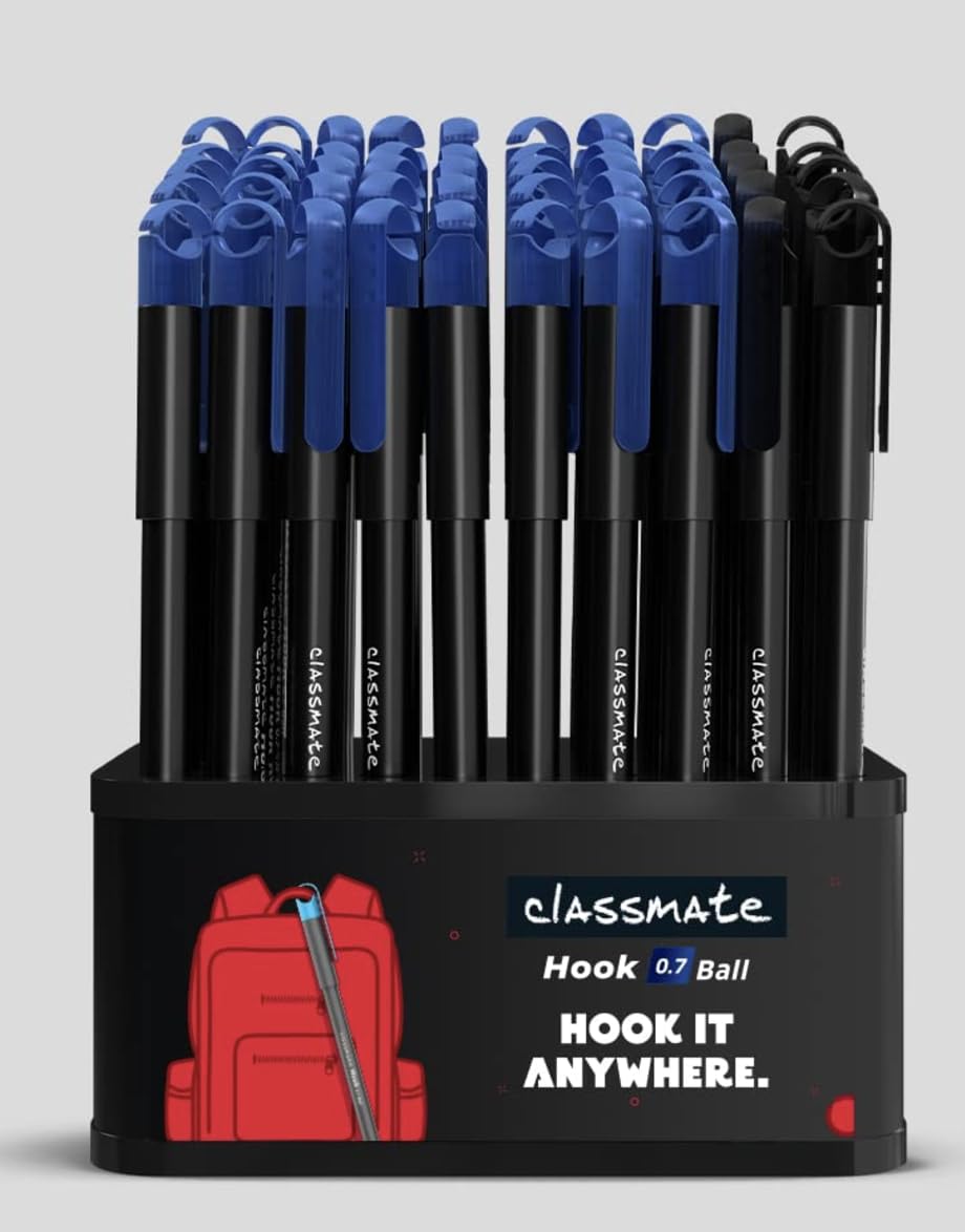 Classmate Hook Ball Pens, Pack of 50, 40 Blue and 10 Black : Amazon.in ...
