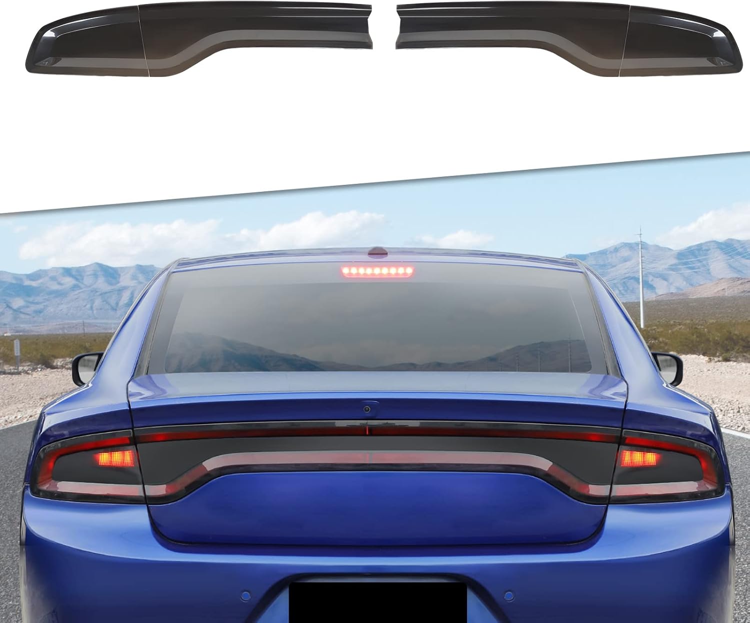 Amazon.com: JeCar Smoked Tail Light Covers Rear Brake Light Guards ...