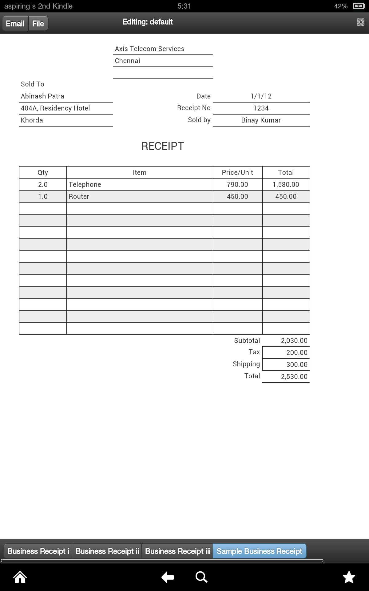 Business Receipt - App on Amazon Appstore