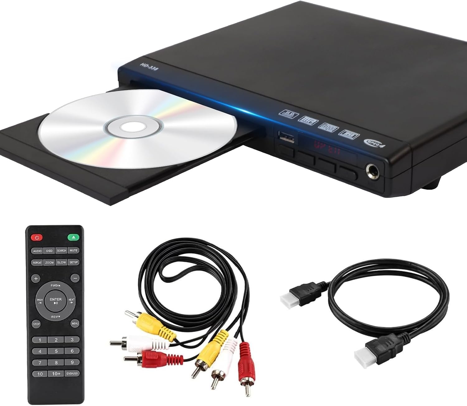 PopuLike Upgraded 1080P DVD Player for TV, Multi-Regional DVD & CD ...