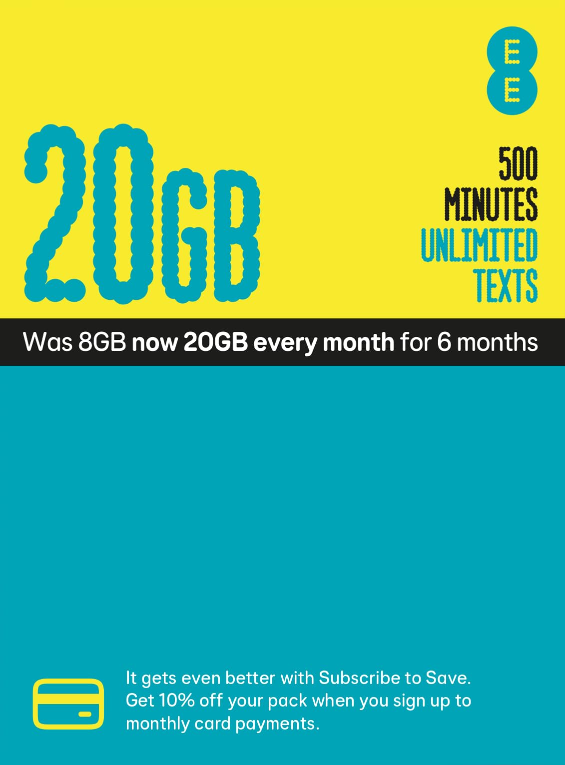 EE Pay As You Go Sim Card Preloaded With £10 Credit includes 8GB data ...