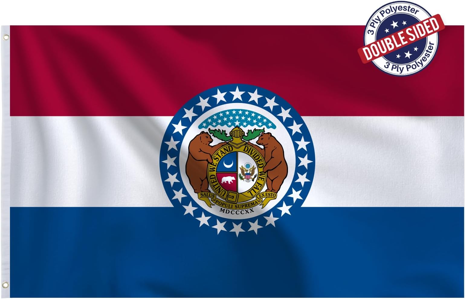 Amazon.com : REIDFERR Missouri Flag 3x5 Outdoor Double Sided - Heavy ...