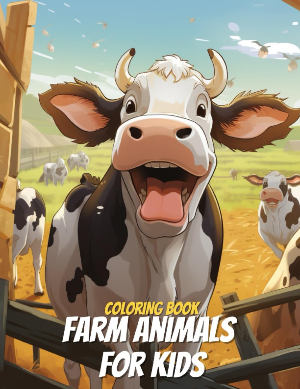 Farm Animals Coloring Book for Kids: Ages 4-12 | 40 Coloring pages ...