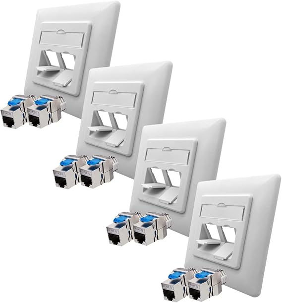 ARLI Cat8.1 Netzwerkdose 4 Stück Keystone Dose 2 Port/Fach Netzwerk ...