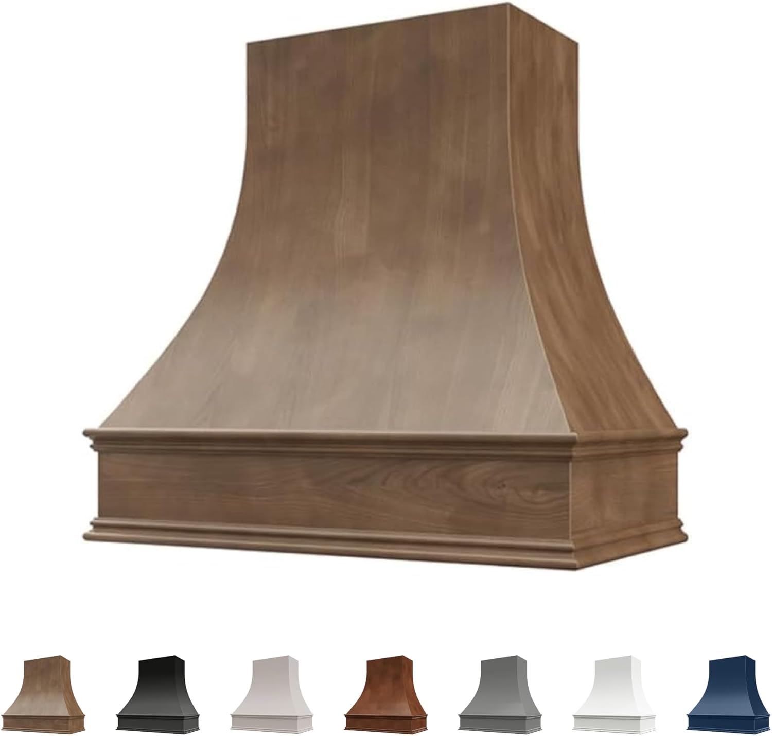 Amazon.com: Riley & Higgs Curved Front American Walnut Range Hood Cover ...
