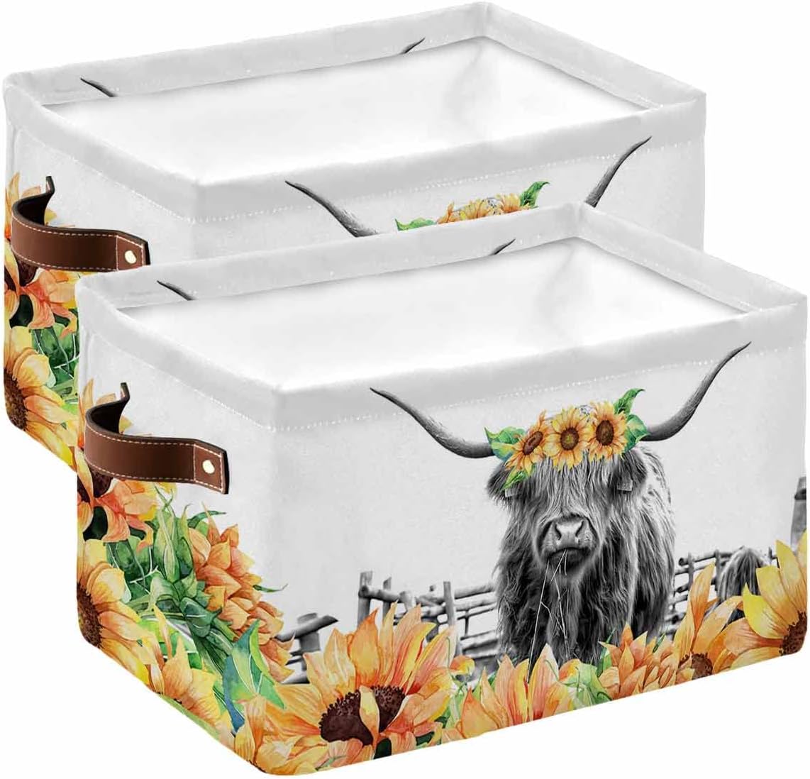 Amazon.com: Storage Bin Foldable Storage Basket Scottish Highland Cow ...