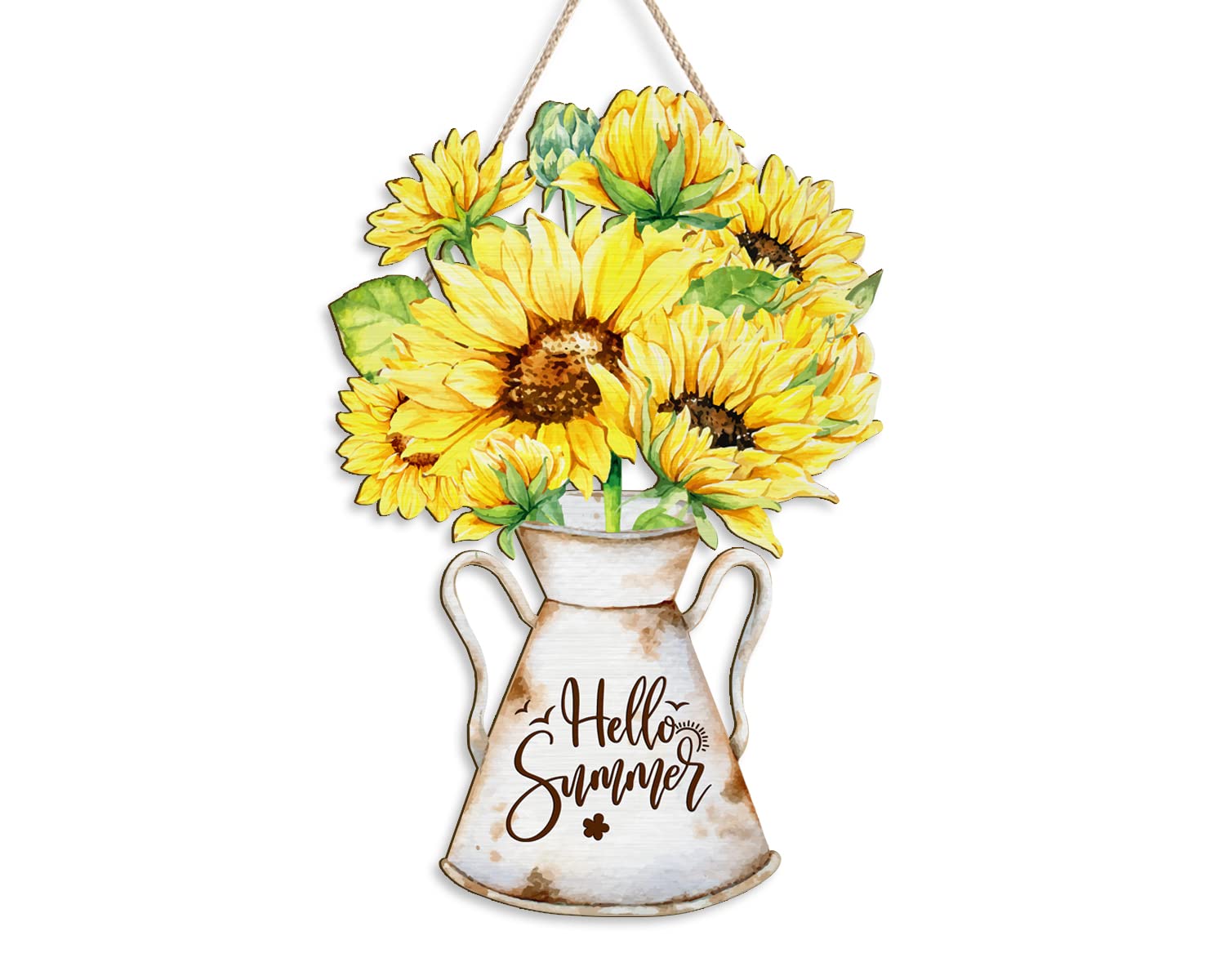 Amazon.com : Hello Summer Door Sign Farmhouse Sunflower Summer Decor ...