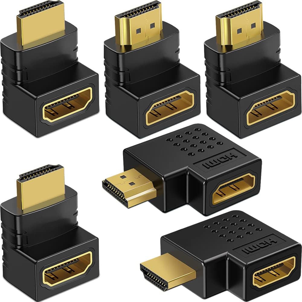Amazon.com: Warmstor 6 Pack HDMI 2.0 Male to Female Angled Adapter Left ...