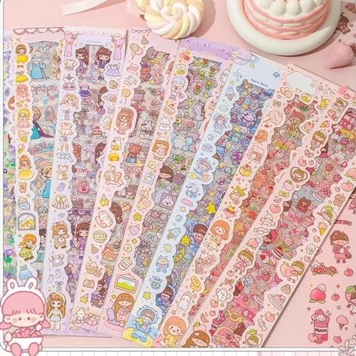 SAMVARDHAN Cute Kawaii Stickers - 20 PET Sheets Cute Washi Stickers for ...