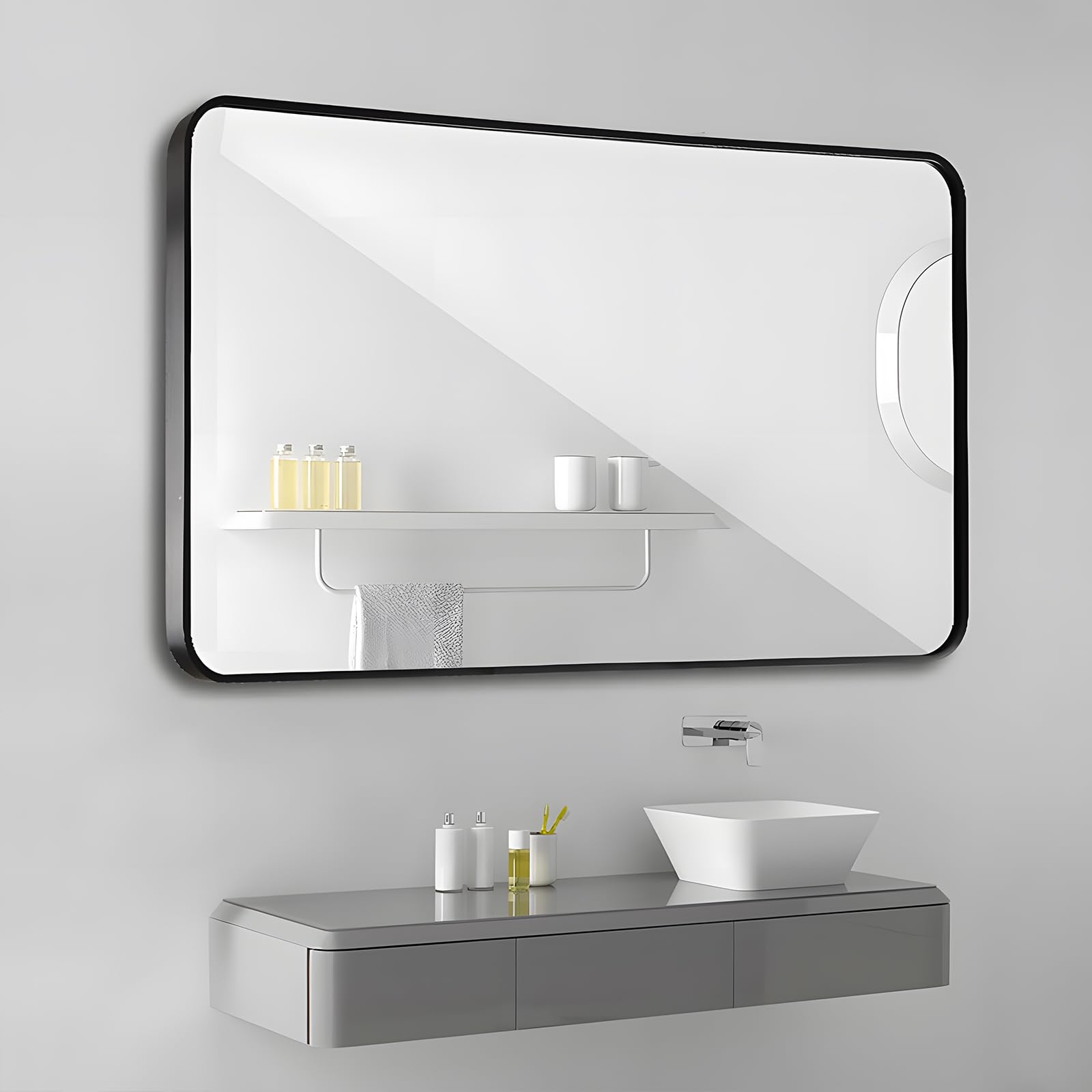 MIQU 600 x 1000 mm Bathroom Mirrors Wall Mounted,Rectangular Hanging ...
