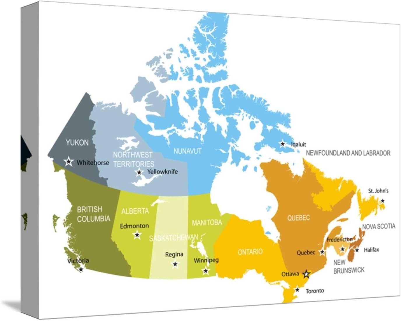 Amazon.com: Art.com Stretched Canvas Print Map of Provinces and ...