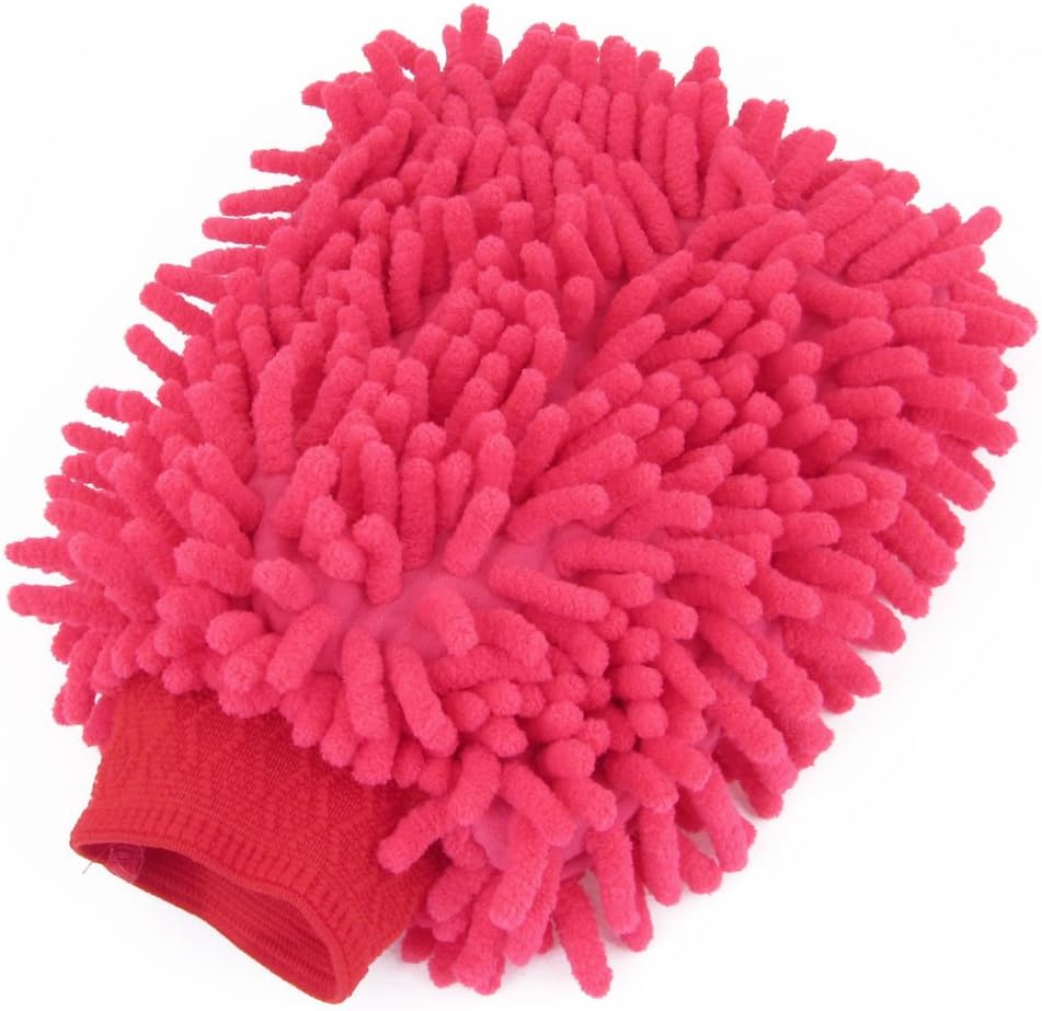 Amazon.com: uxcell Car Vehicle Fuchsia Microfiber Chenille Mitten Glove ...