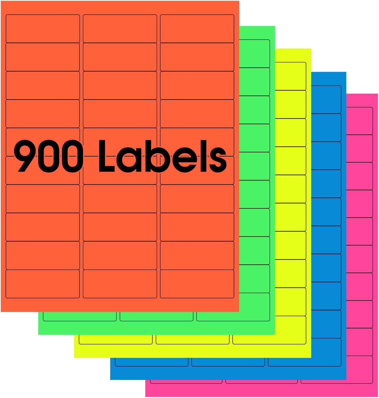 Amazon.com : Fluorescent Address Labels - 1" x 2-5/8" - 30 Per Sheet ...