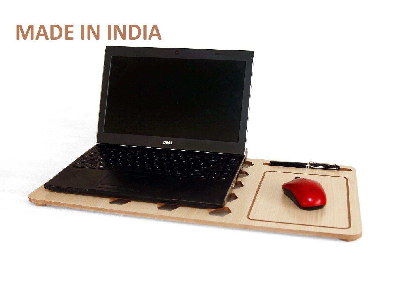 Buy Mandir Mall Fashion Laptop Stand Wooden Ultra Slim Craft Wooden ...