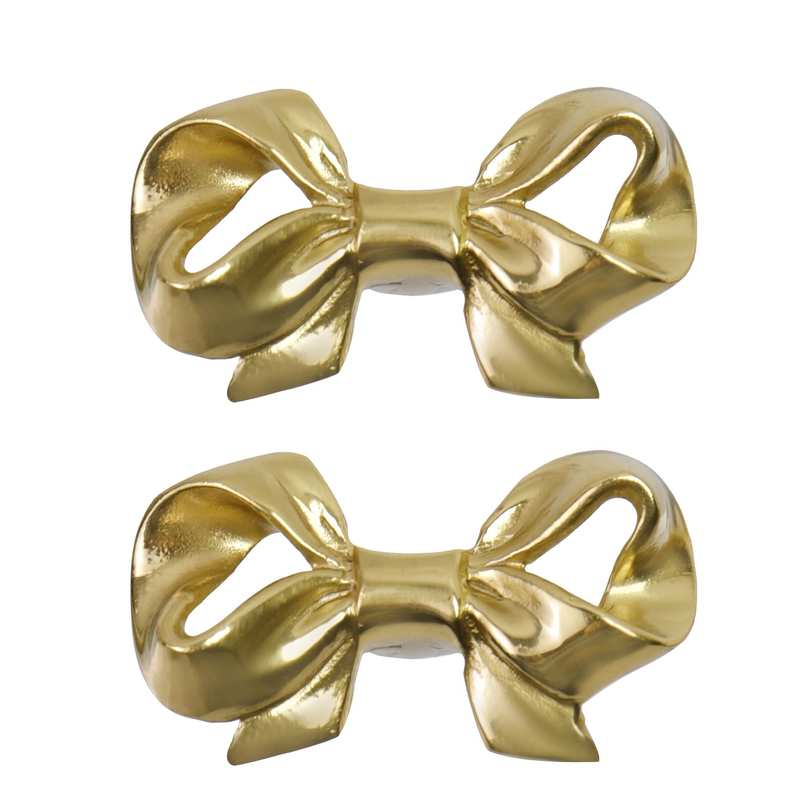 Savagrow 2Pcs Bow Drawer Knobs Brass Metal Cabinet Knobs Decorative ...