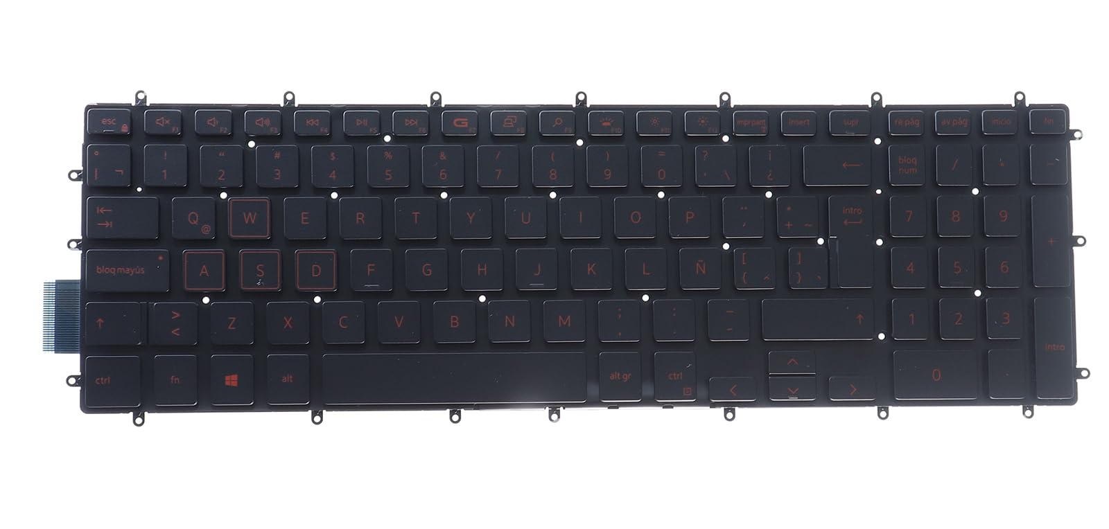 Amazon.com: Laptop Keyboard,Latin Spanish,Red Backlit Keyboard ...