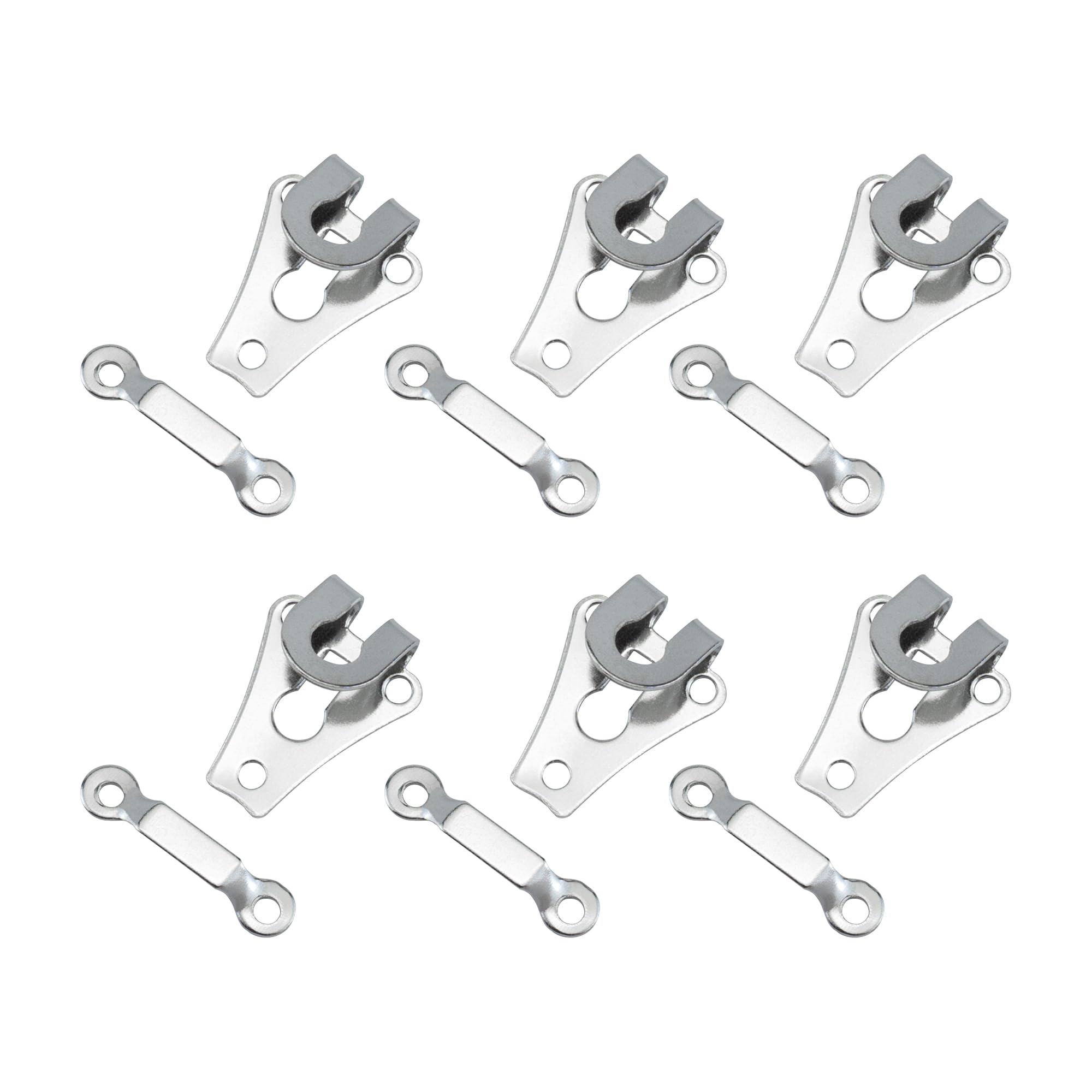 Desenda 6 Sets Trouser Fasteners Hook and Bar Silver Hook and Eye Sew ...