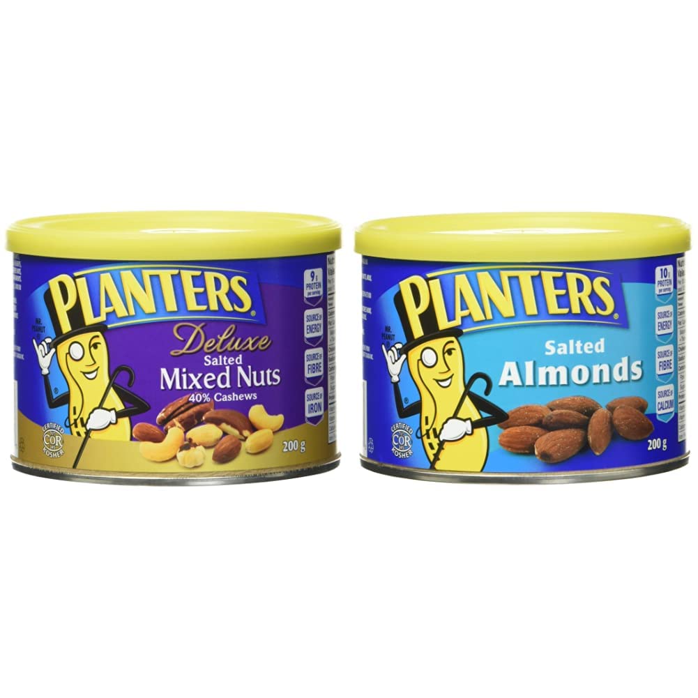 Planters Deluxe Mix Nuts 40% Cashews Roasted, 200 Grams & Almonds ...
