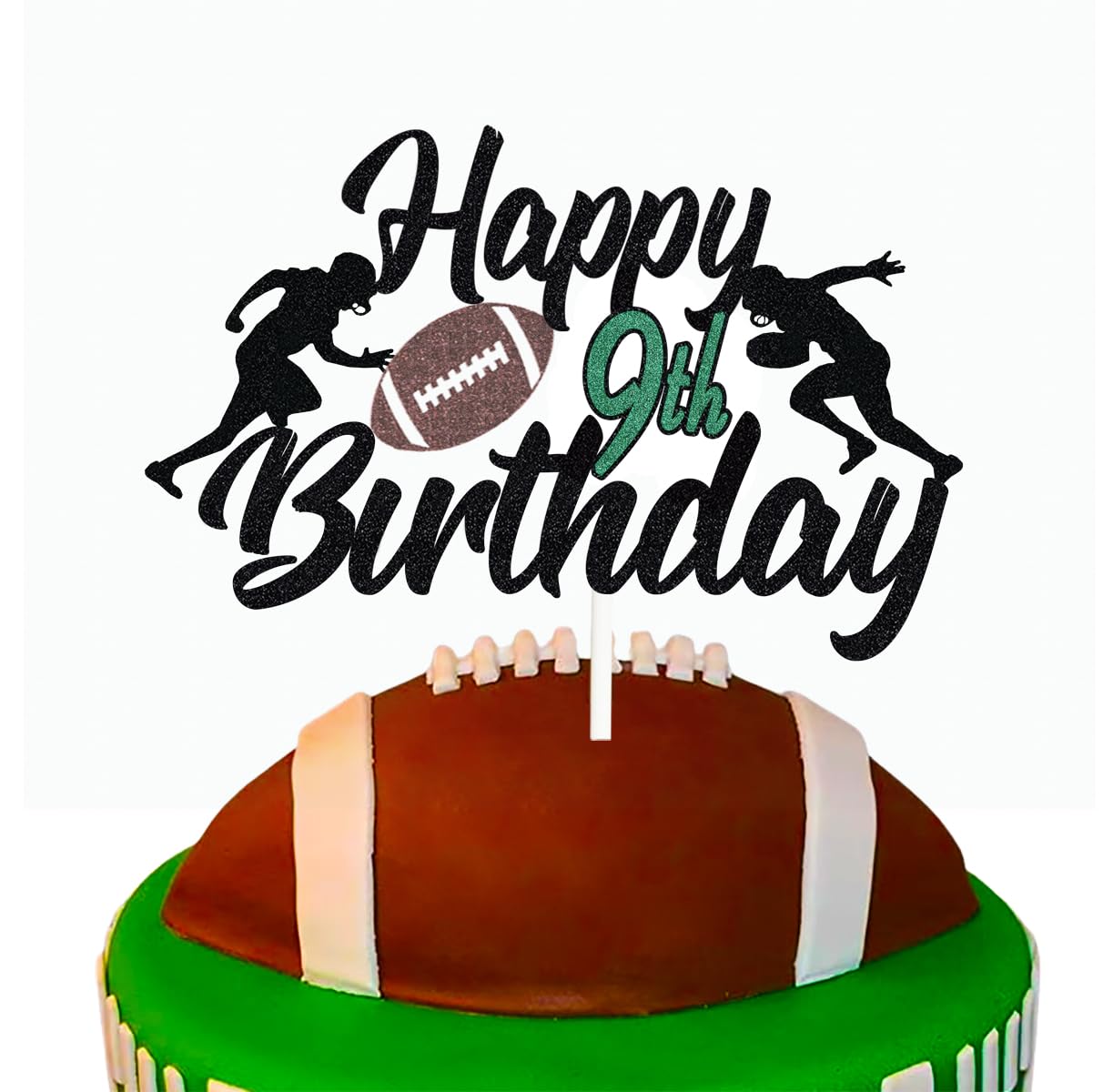 Amazon.com: Happy 9th Birthday Football Cake Topper 9th Birthday Party ...