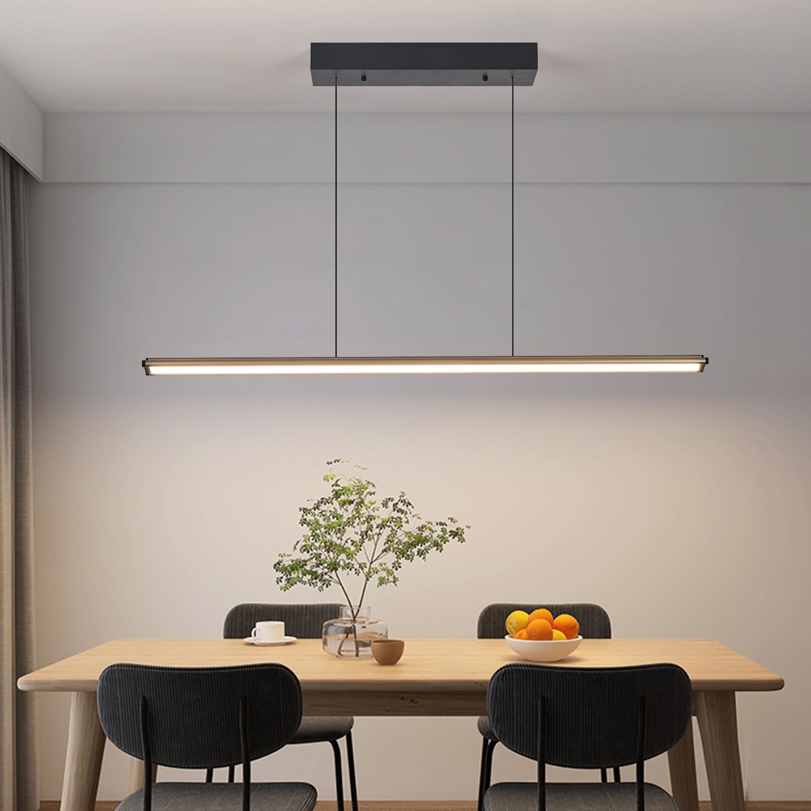 PinRight 50" LED Linear Pendant Light Kitchen Island Lighting, Dimmable ...