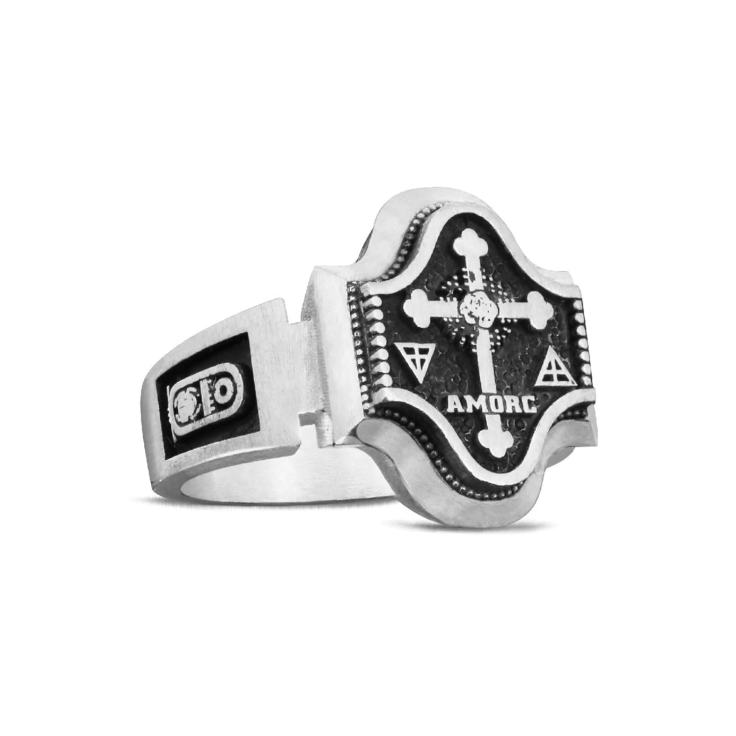 Amazon.com: Rosicrucian and Rosicrucian Cross Ring,Custom Rousea Crucis ...