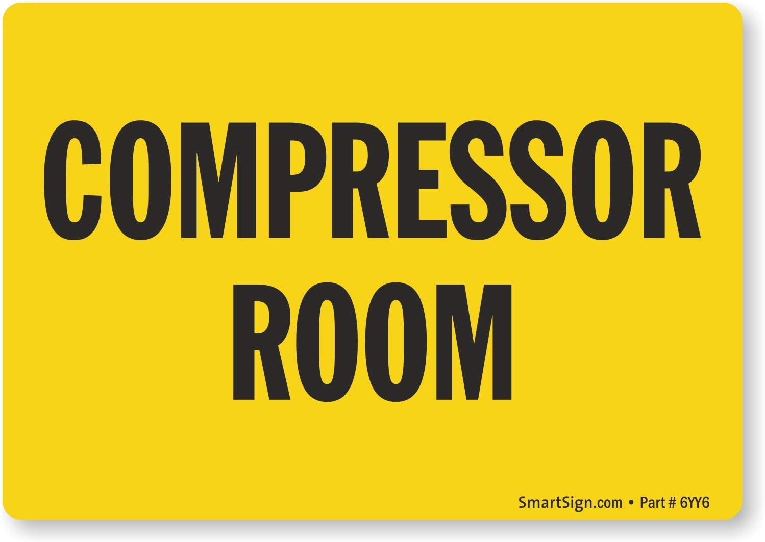 Amazon.com: Compressor Room, Adhesive Signs and Labels, 5" x 3.5 ...
