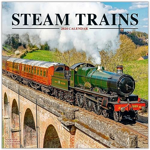 Snapklik.com : 2023 2024 Steam Trains Calendar - Locomotive Monthly ...