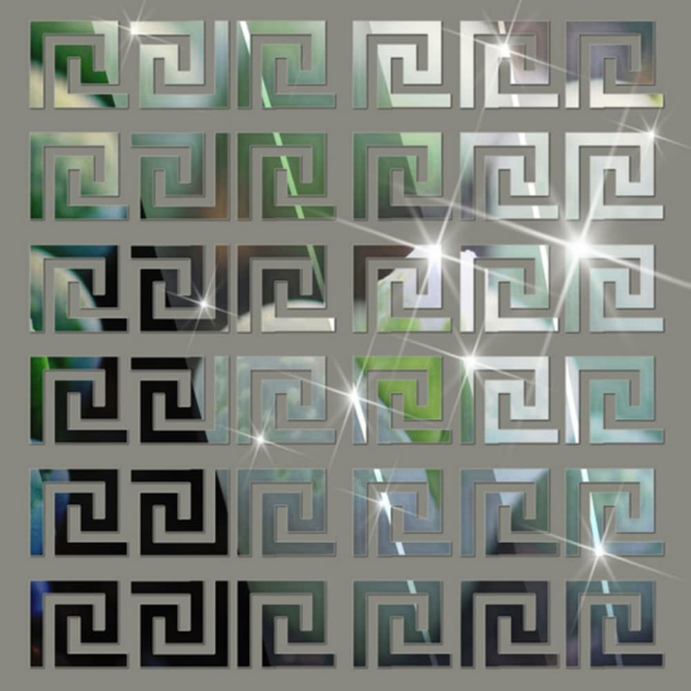 Amazon.com: 30Pcs Mirror Wall Stickers Mirror Decals Tiles Border DIY ...